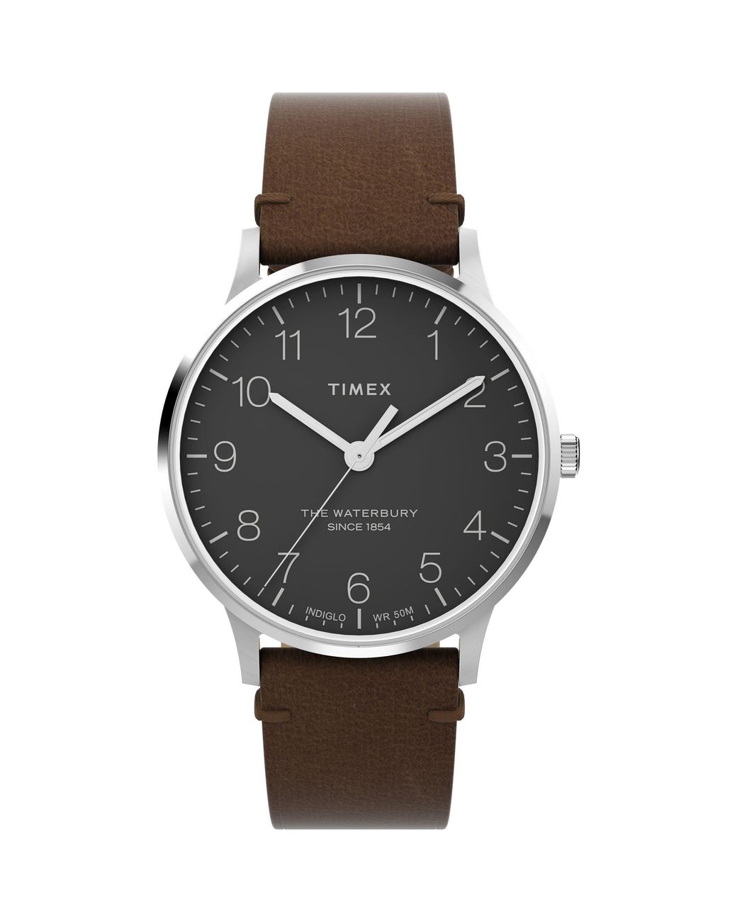 Timex Brown Strap Black Dial Stainless Steel for Men | Lyst