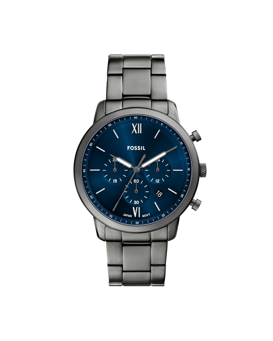 Fossil Neutra Chronograph Smoke Stainless Steel Watch in Blue for Men ...