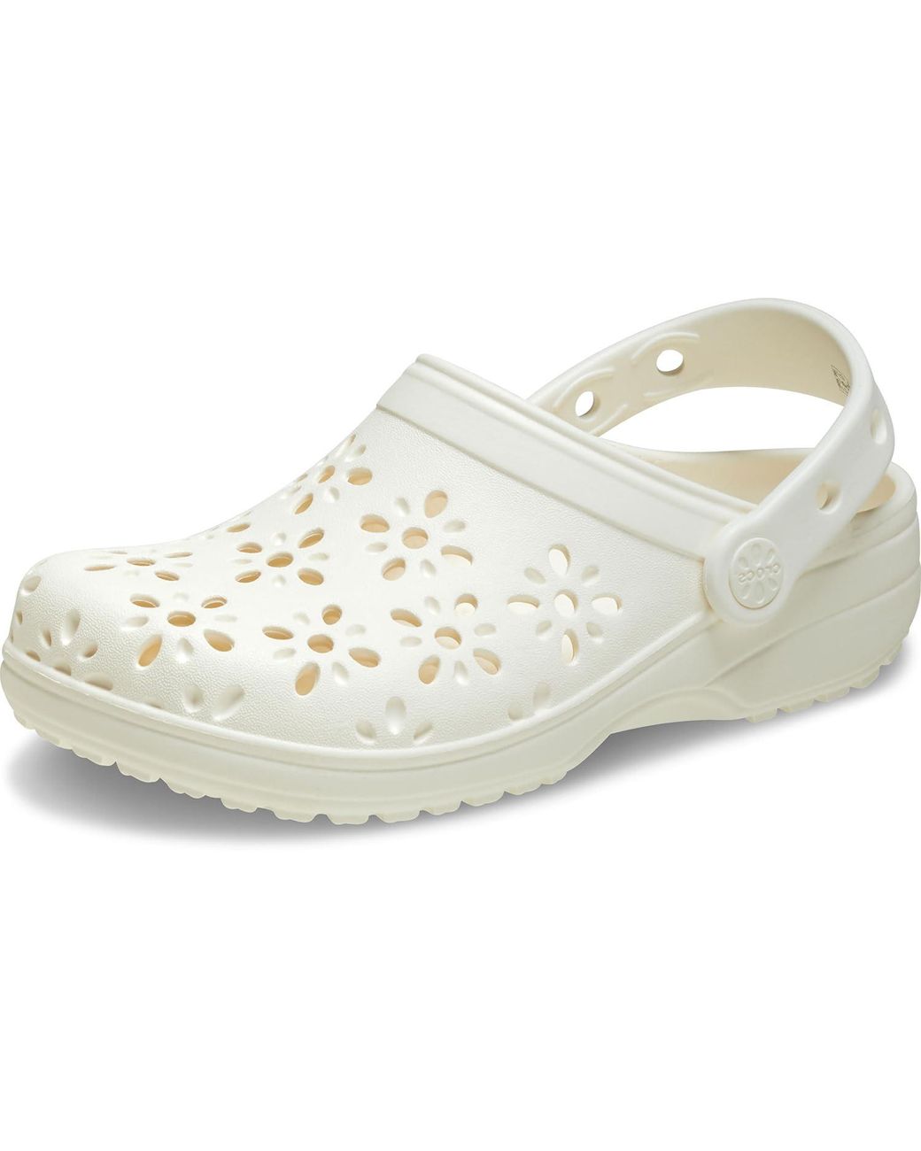 Crocs™ Classic Clogs With Floral Cut Out Design in Metallic | Lyst