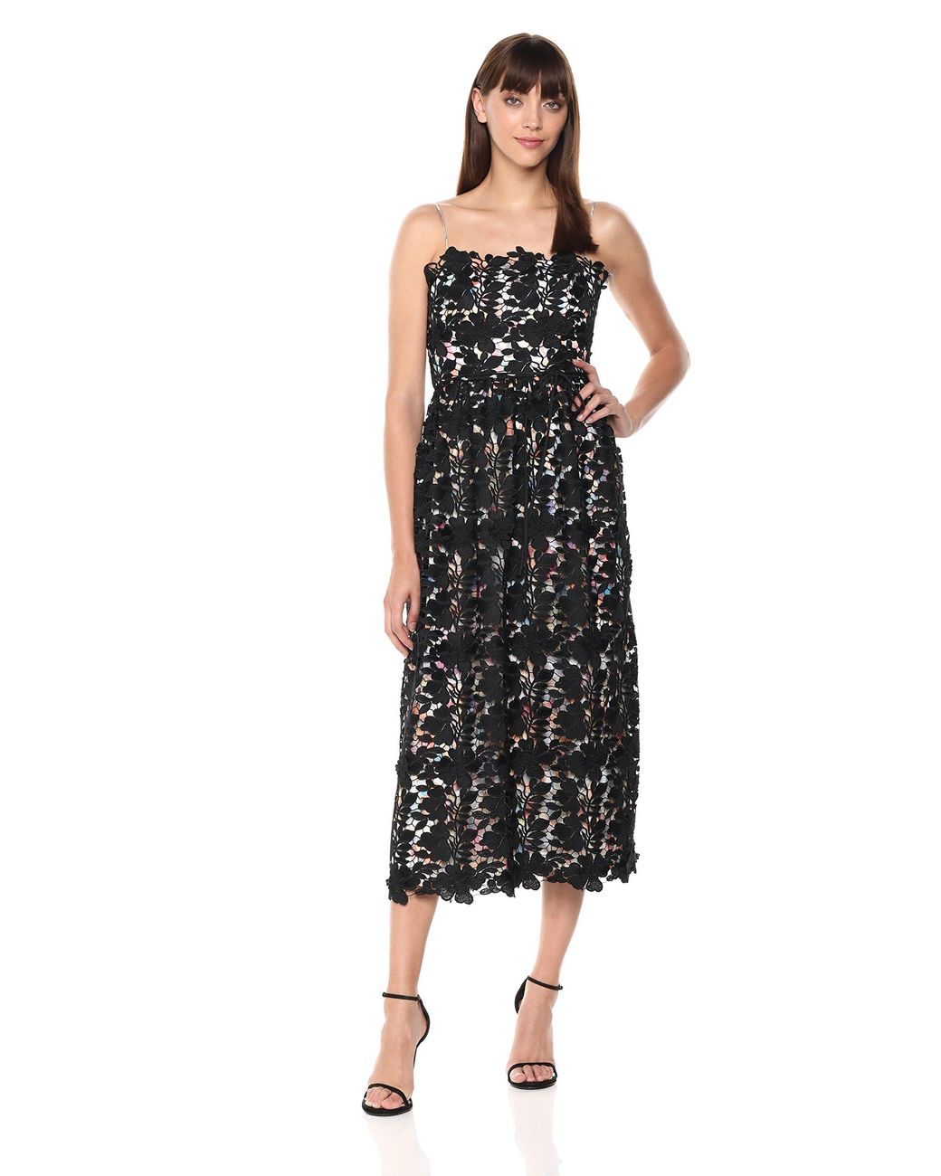Ml Monique Lhuillier Sleeveless Lace Cocktail Dress In Black Save 10