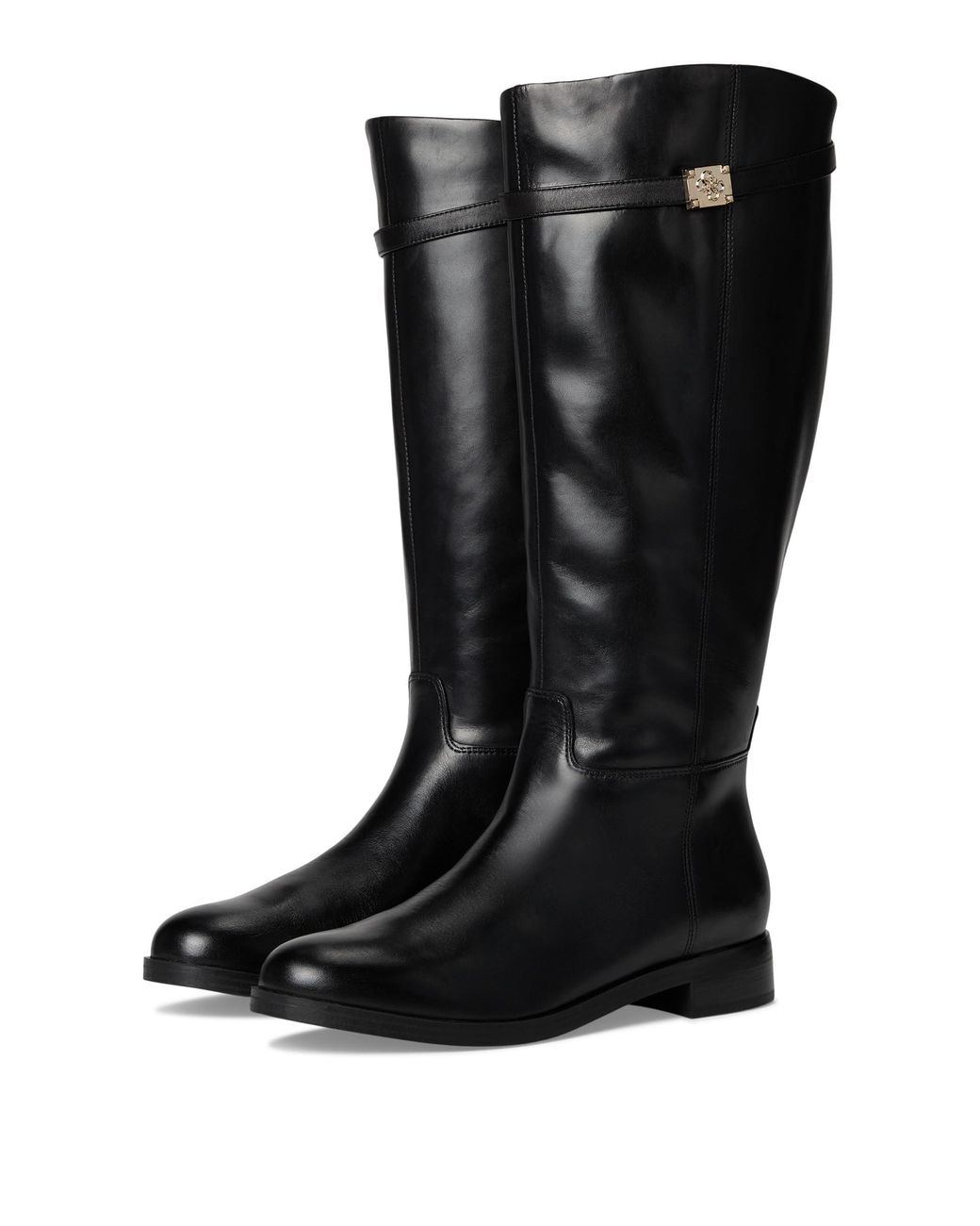 Guess Zoro Wide Calf Knee High Boot in Black | Lyst UK