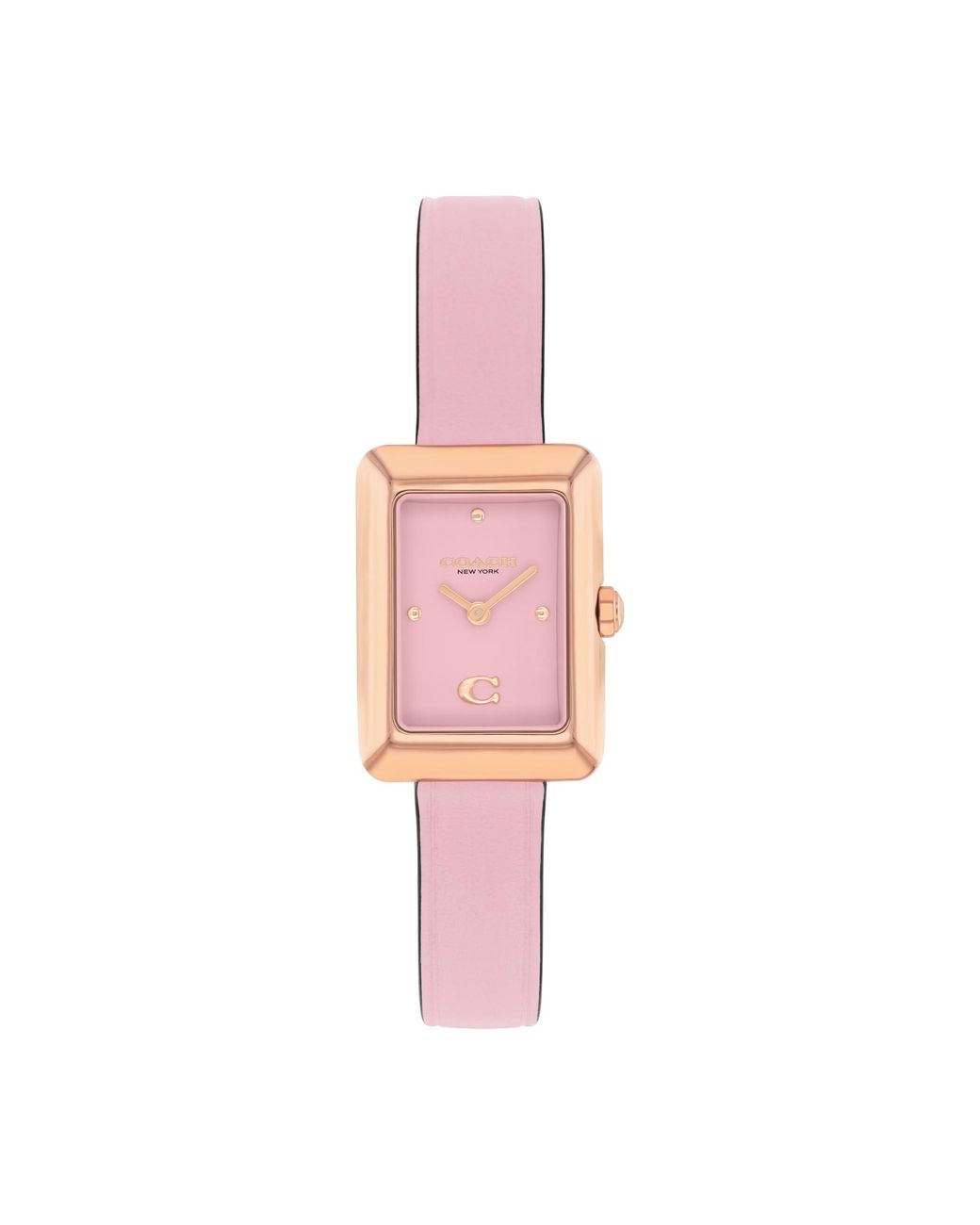 COACH Hand Analog Display – Genuine Leather Strap – Tank Shape Case ...