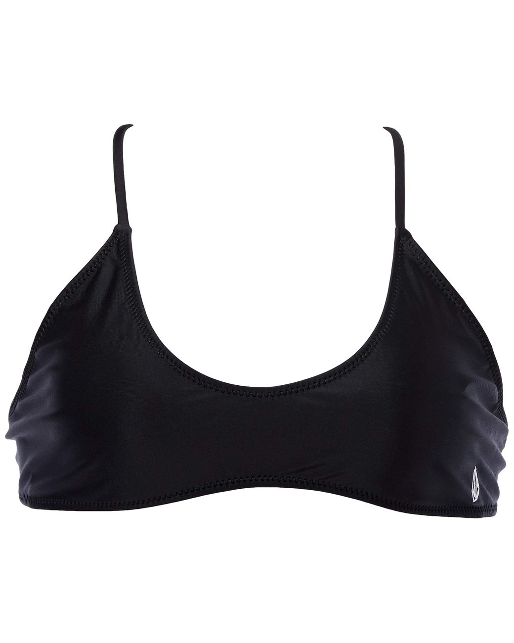 Volcom Simply Solid Scoop Neck Bikini Top In Black Lyst