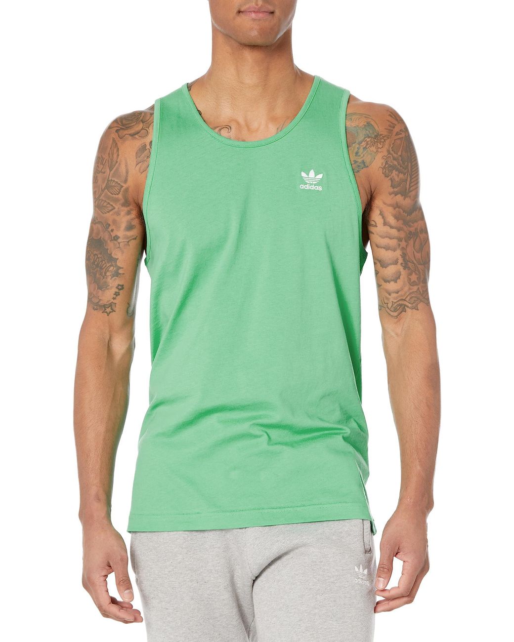 adidas Originals Adicolor Essentials Trefoil Tank Top in Green for Men ...