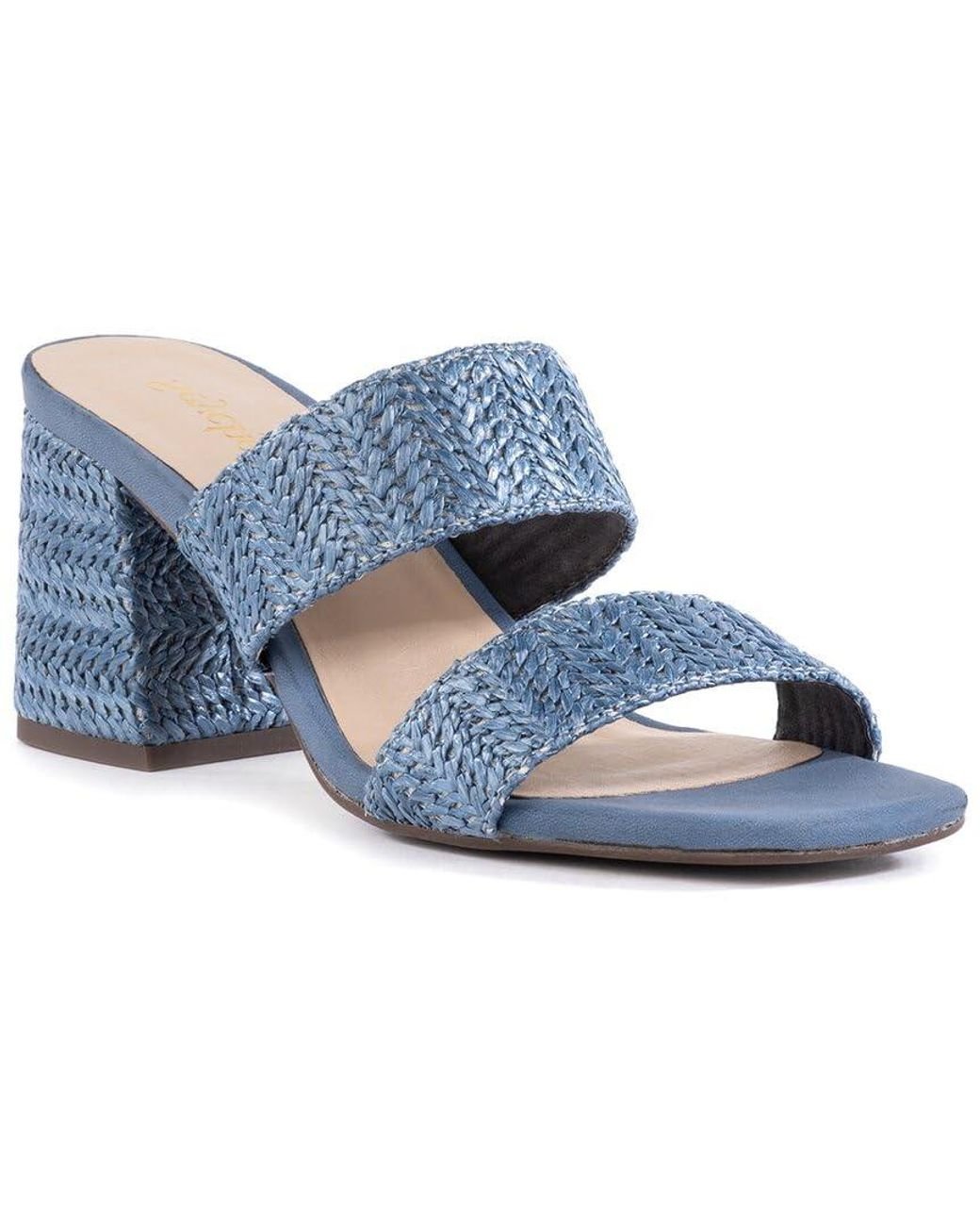 Seychelles Newport Raffia Slide Sandal in Blue | Lyst