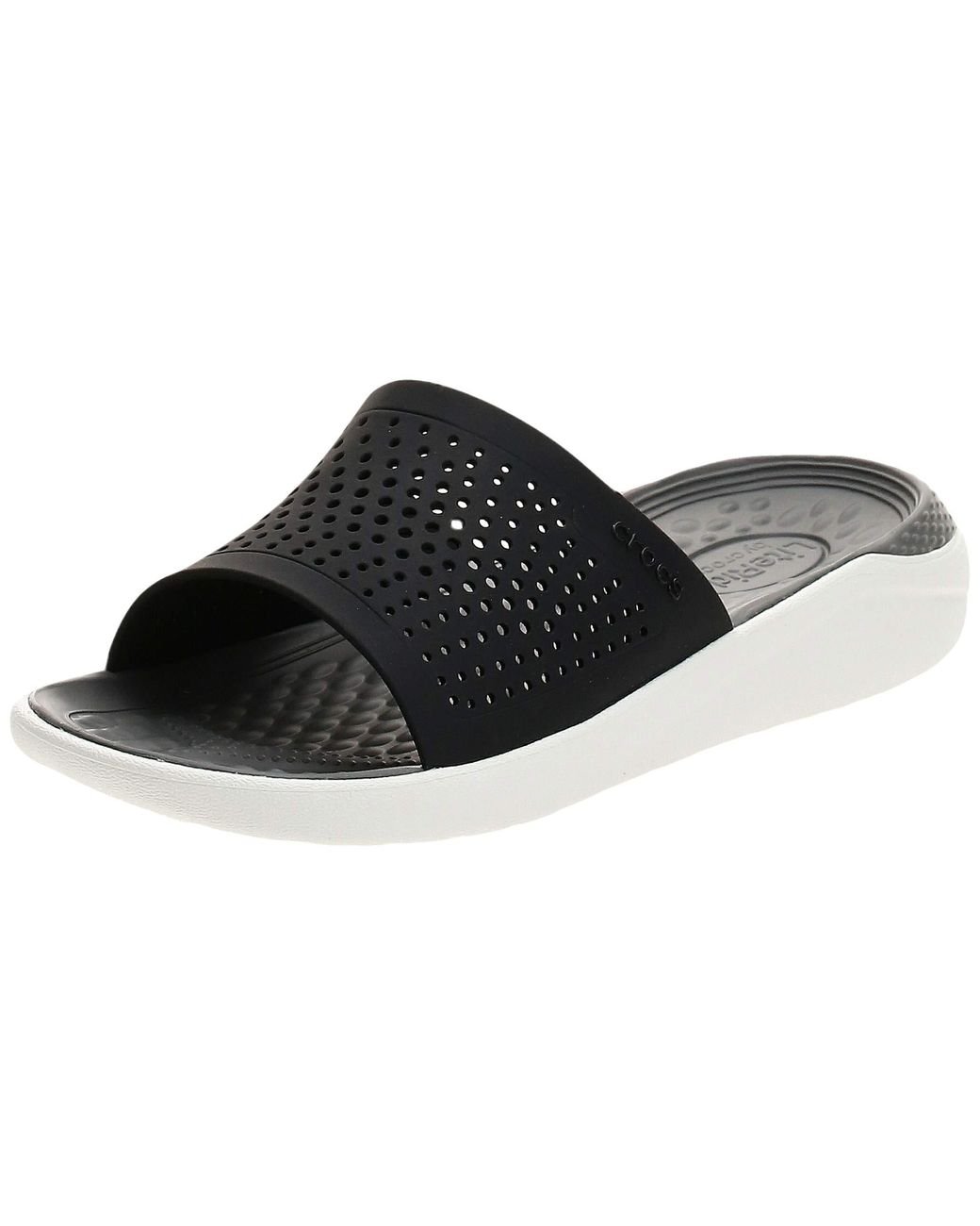 Crocs™ Literide Slide, Unisex Adult's Open Toe Sandals in Black | Lyst