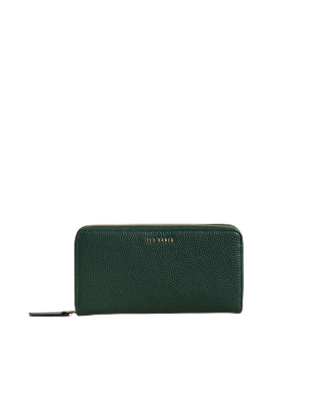 Ted Baker Daliea Slg S Zip Around Purse Dark Green One Size | Lyst UK