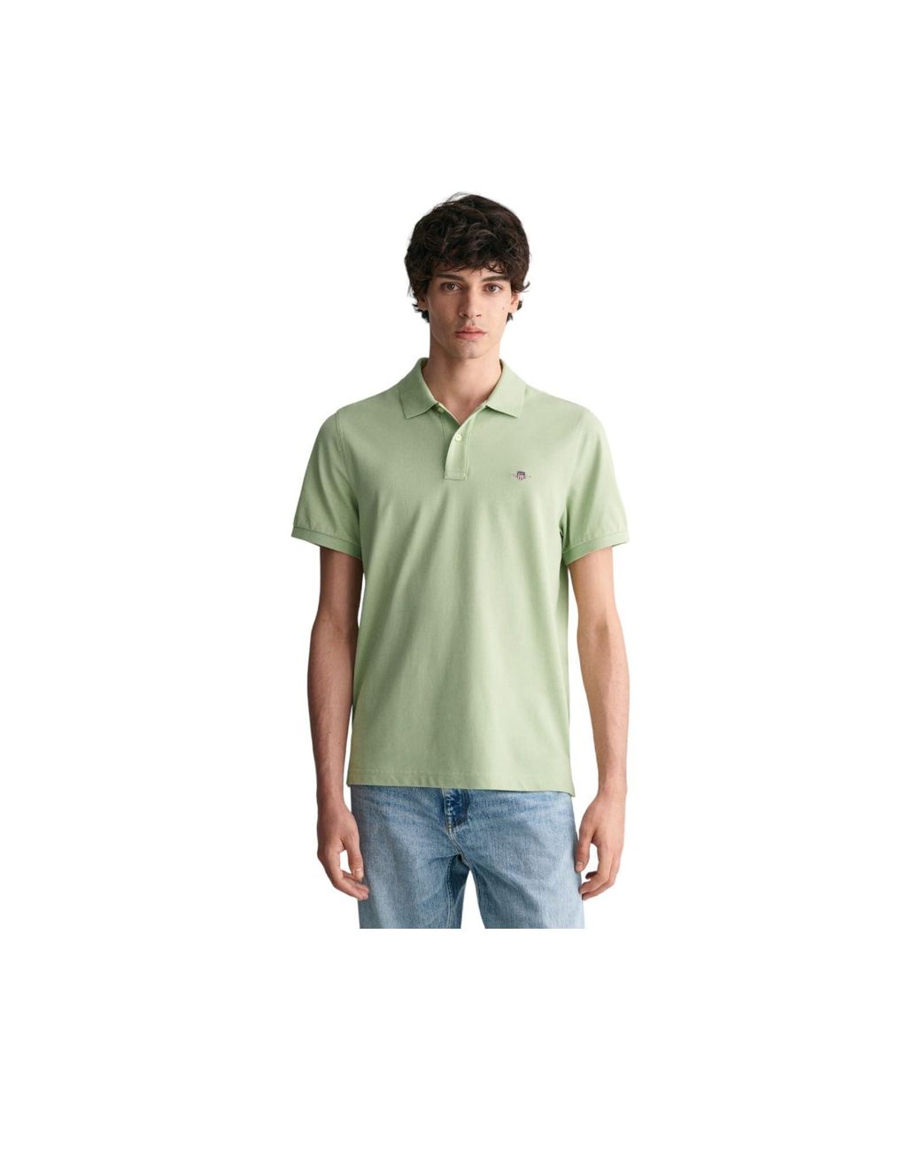 GANT S Piqué Polo Shirt Milky Matcha L in Green for Men | Lyst UK
