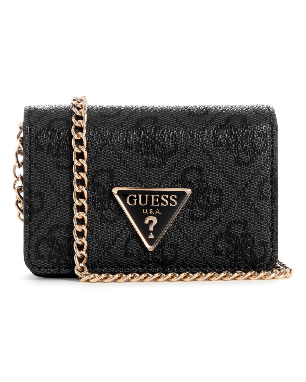 Guess Laurel Quattro G Micro Mini Bag in Black | Lyst UK