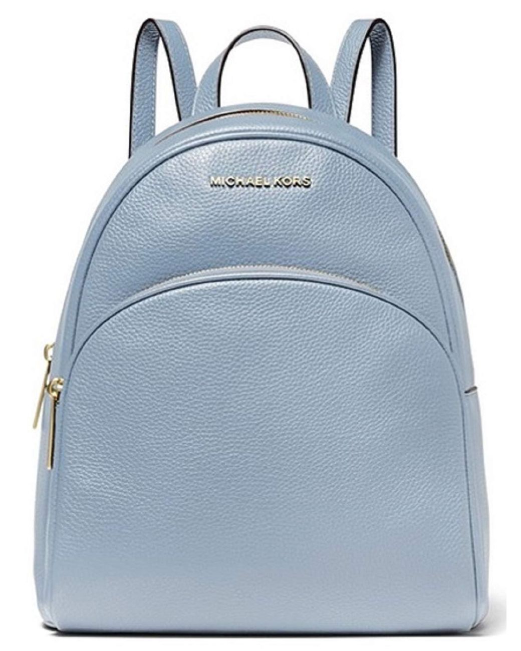 Michael Kors Michael Abbey Medium Pebbled Leather Backpack Pale Blue ...