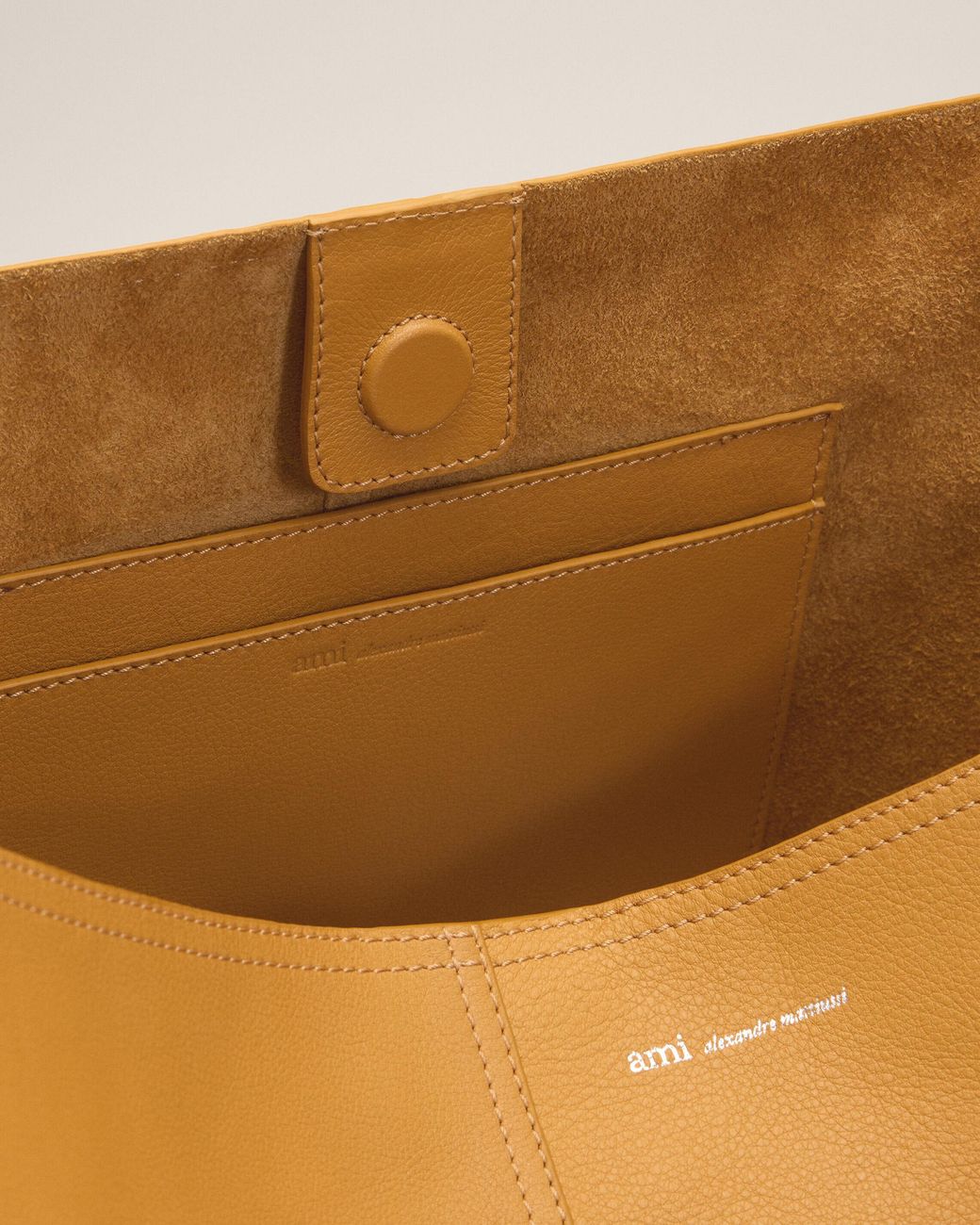 Ami Paris Soft Leather Etienne Crossbody Bag in Natural | Lyst UK