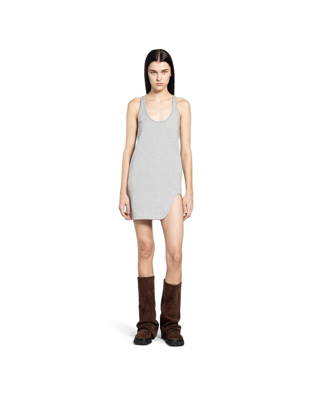 The Attico Light American Fleece Mini Dress in White | Lyst UK