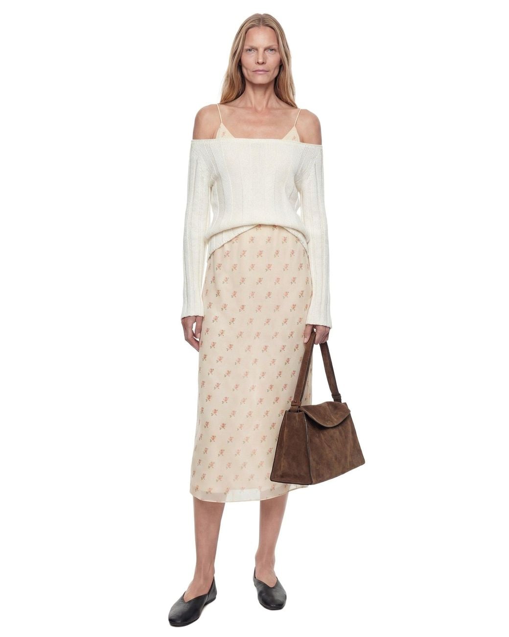 KHAITE Sydni Skirt in Natural | Lyst