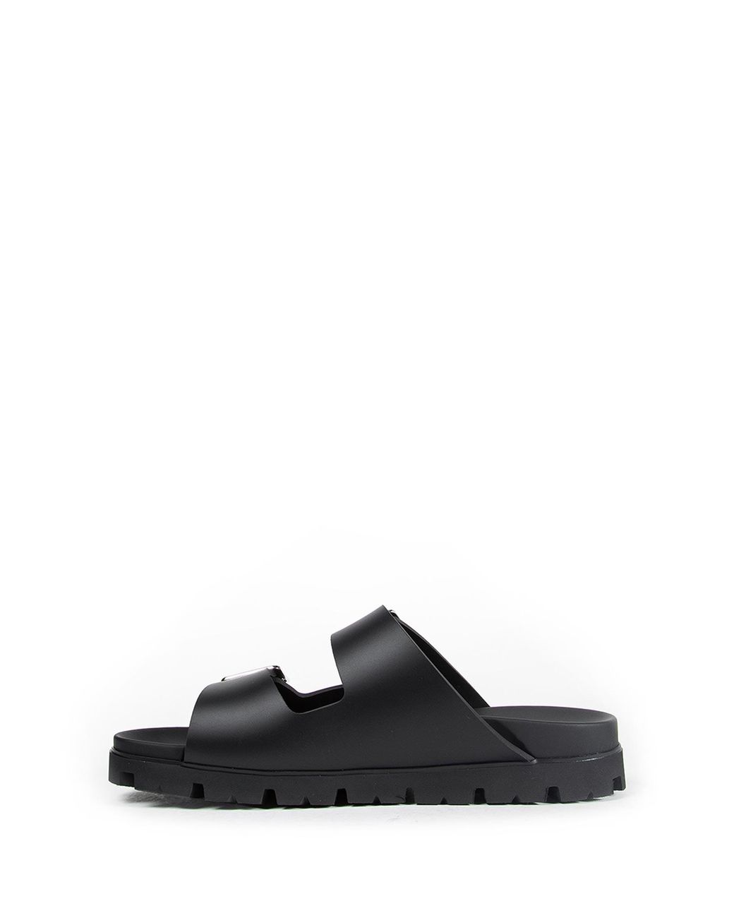 Prada Buckled Rubber Slides in Black for Men | Lyst UK