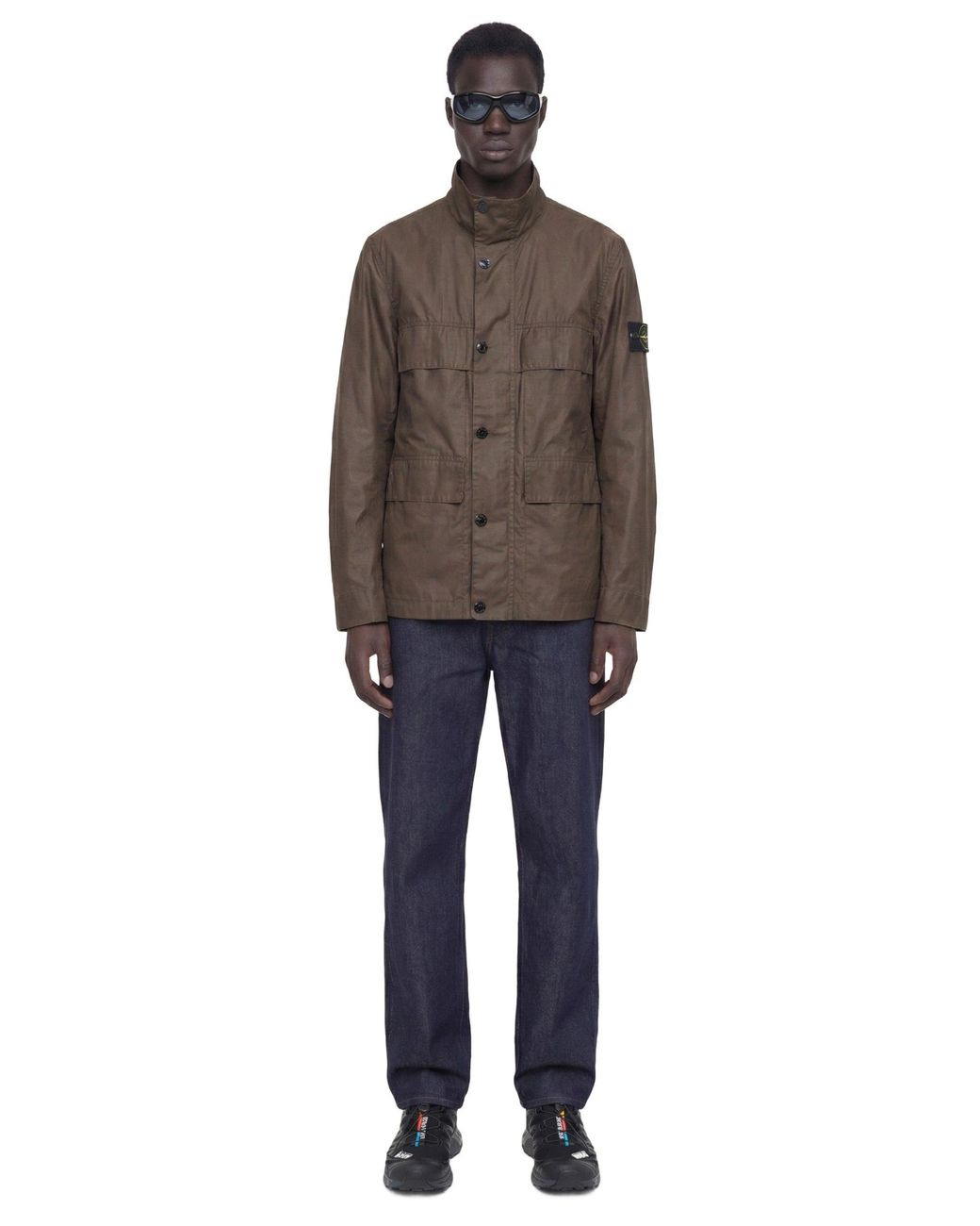 Stone Island Umber Canvas Field Jacket in Brown for Men | Lyst