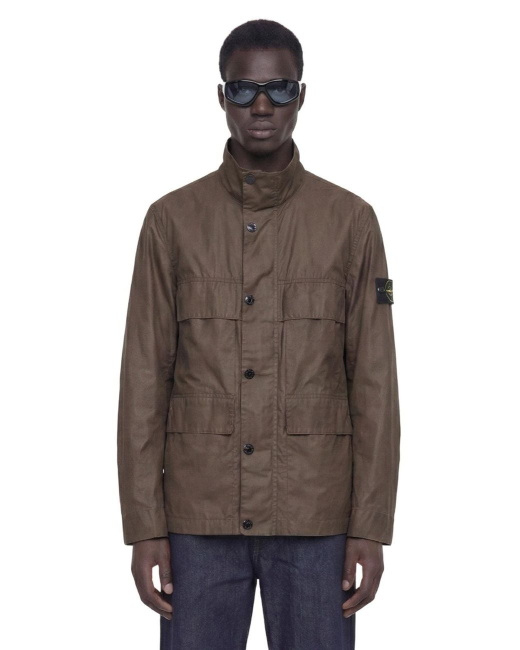 Stone Island Umber Canvas Field Jacket in Brown for Men | Lyst