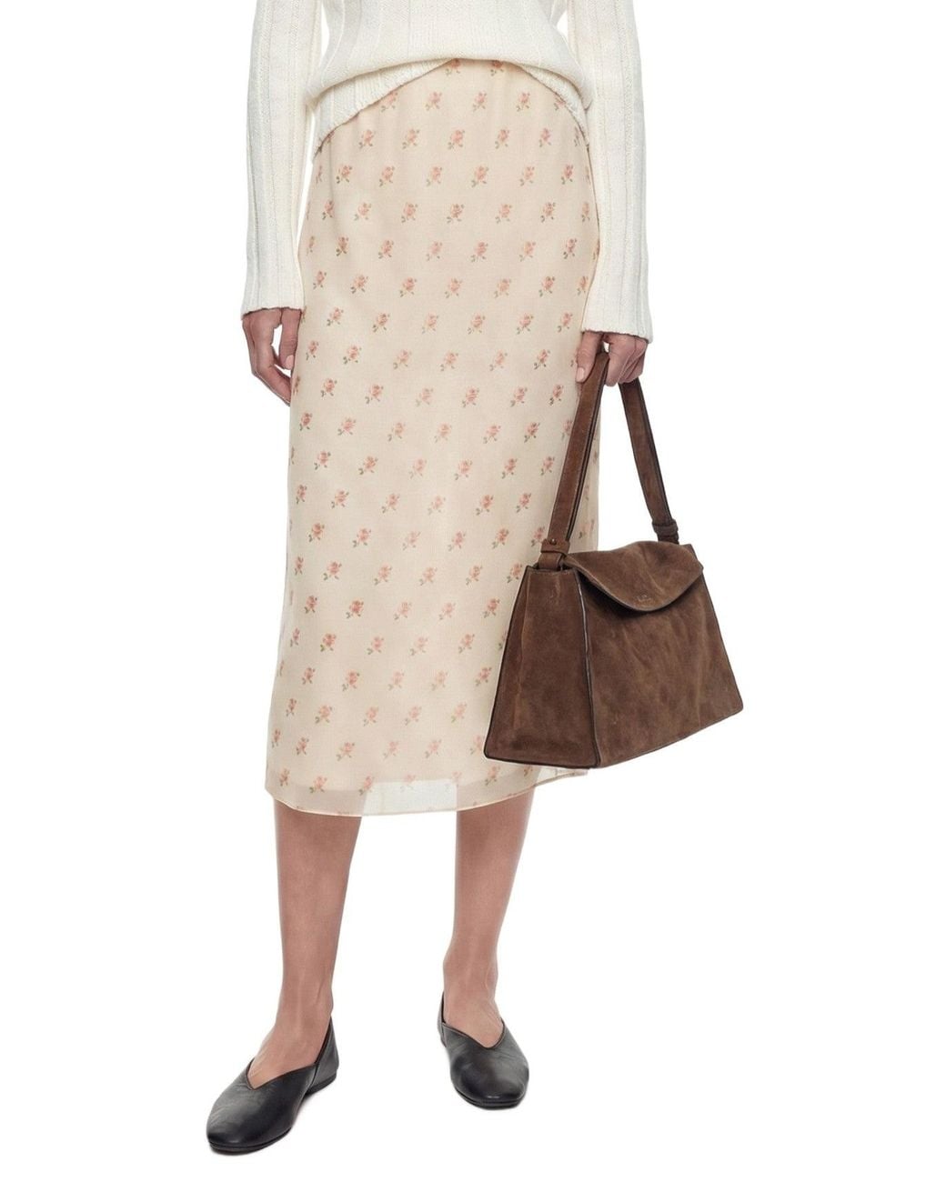 KHAITE Sydni Skirt in Natural | Lyst