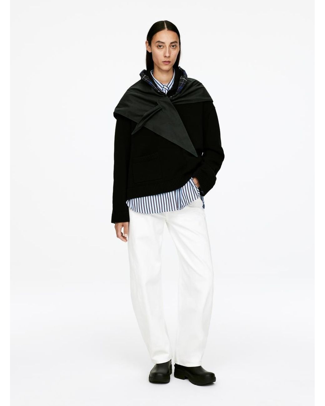 ARKET And Barbour Waxed Cotton Scarf in Black | Lyst UK