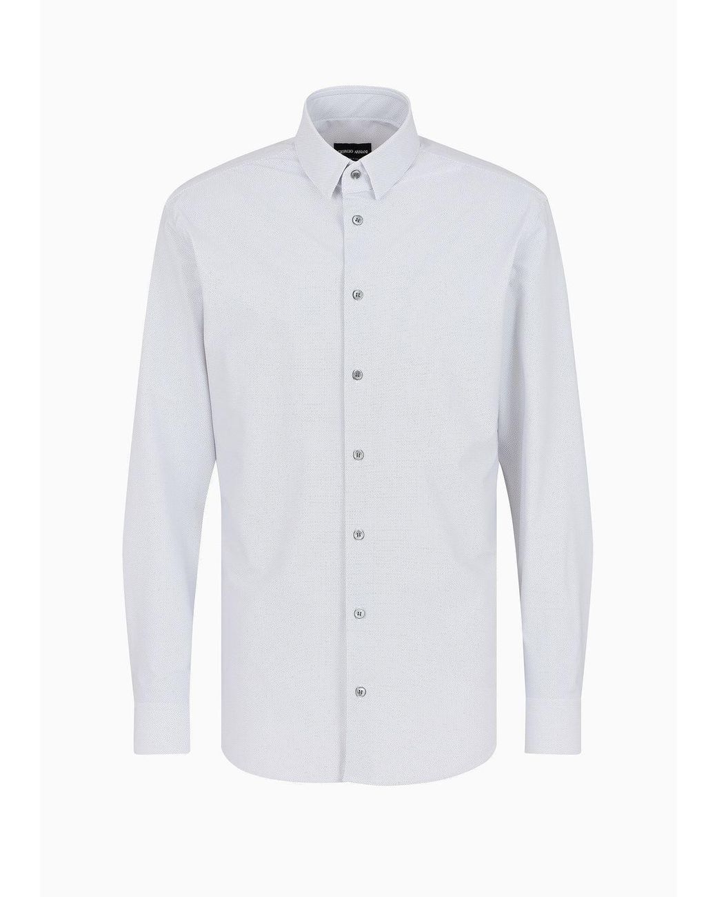 Giorgio Armani Slim-fit Technical Jersey Shirt With Micro-pattern in ...