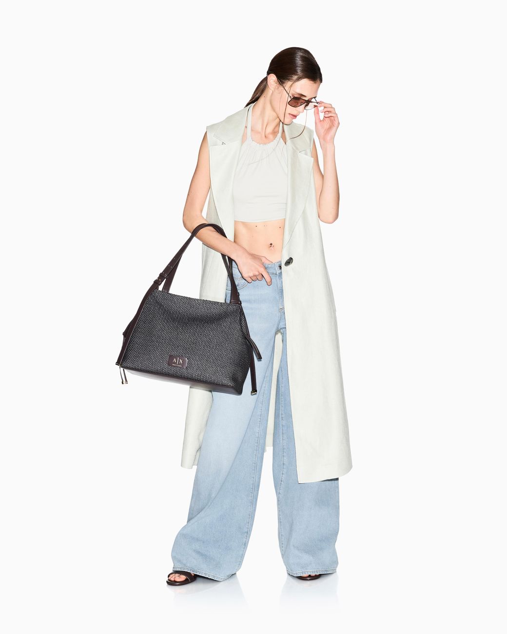 ARMANI EXCHANGE Loose Fit Denim Used Jeans in Blue | Lyst
