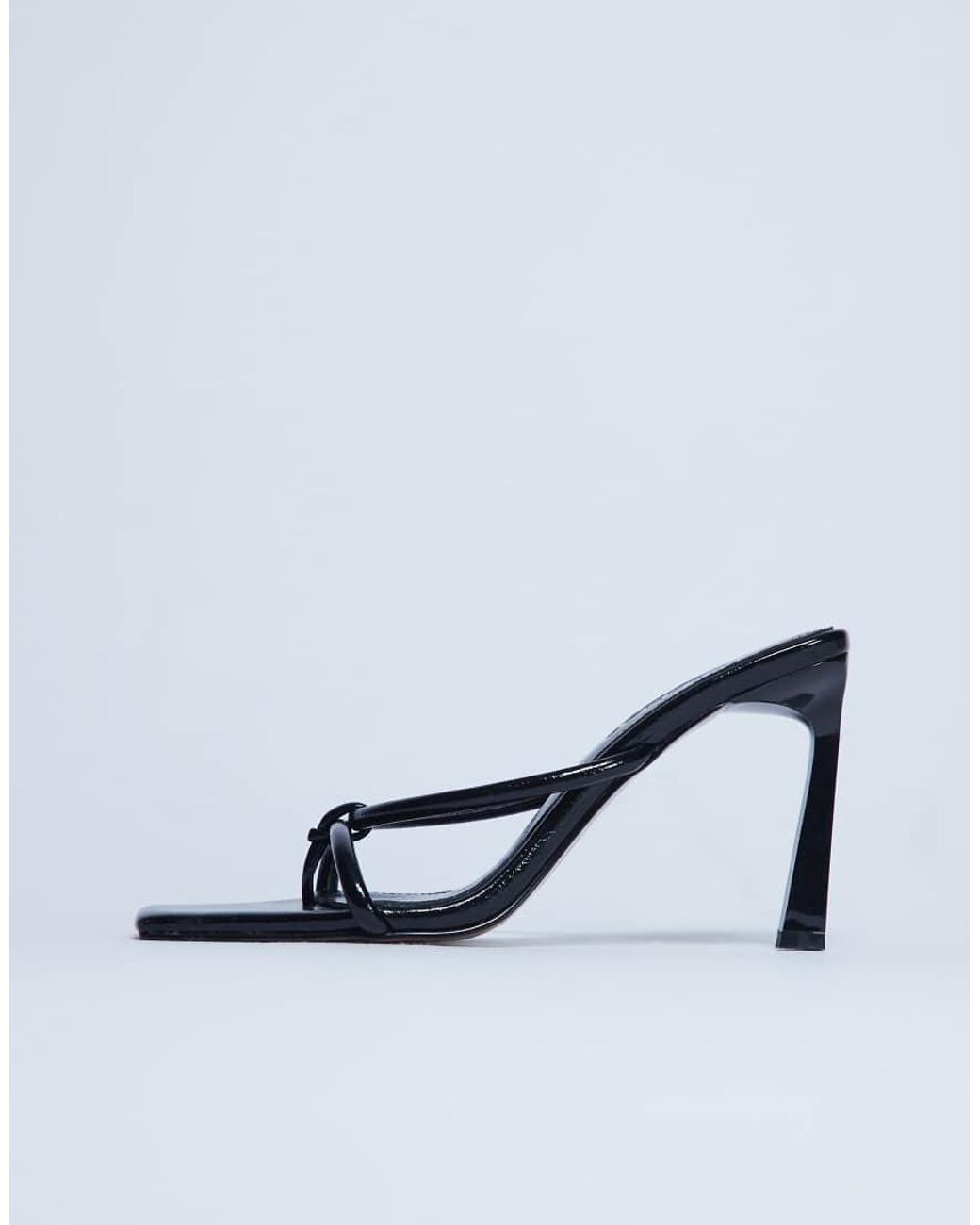 TOPSHOP Flora Strappy Toe Loop High Heels in White | Lyst UK