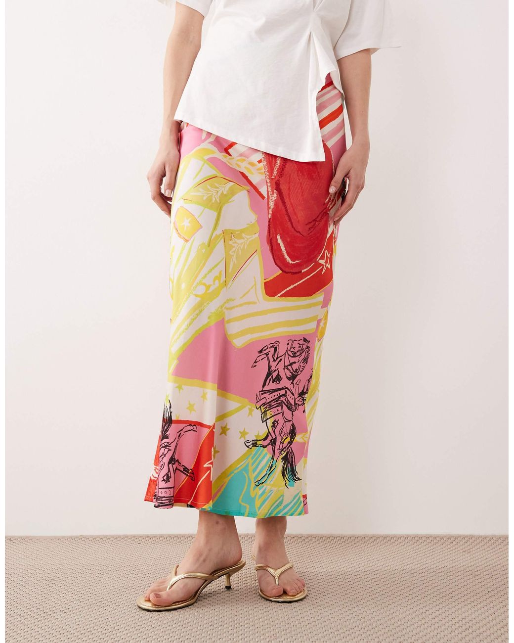 Never Fully Dressed Dorris Satin Maxi Skirt in White | Lyst