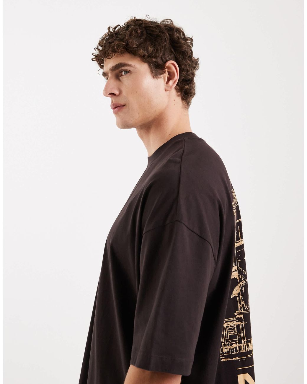 ASOS Oversized T-shirt With Miami Back Print in Black for Men | Lyst