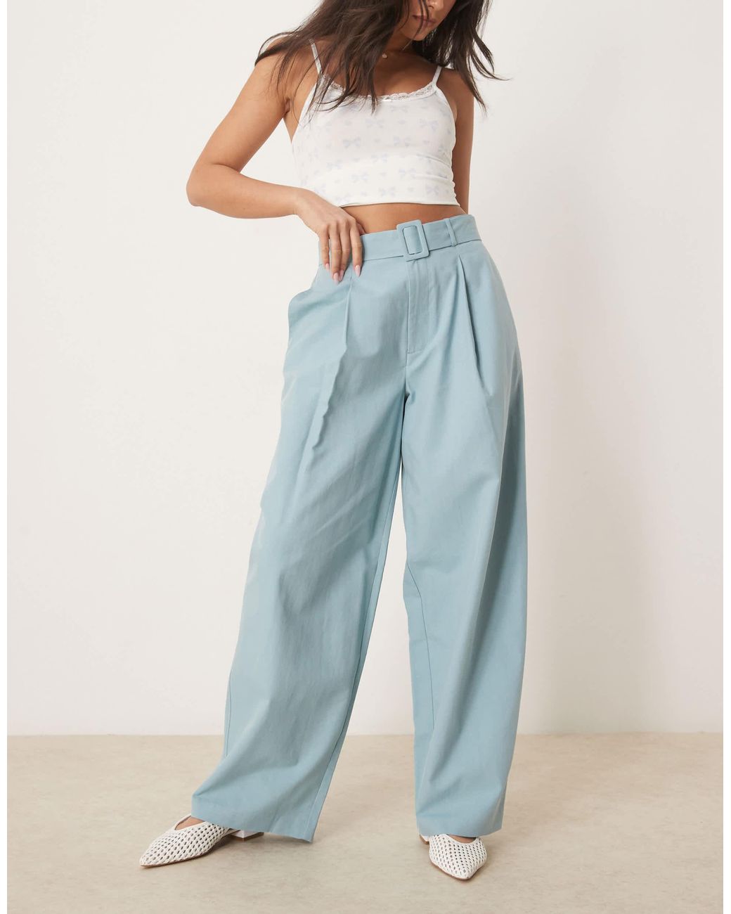 ASOS Clean Balloon Trousers in Blue | Lyst
