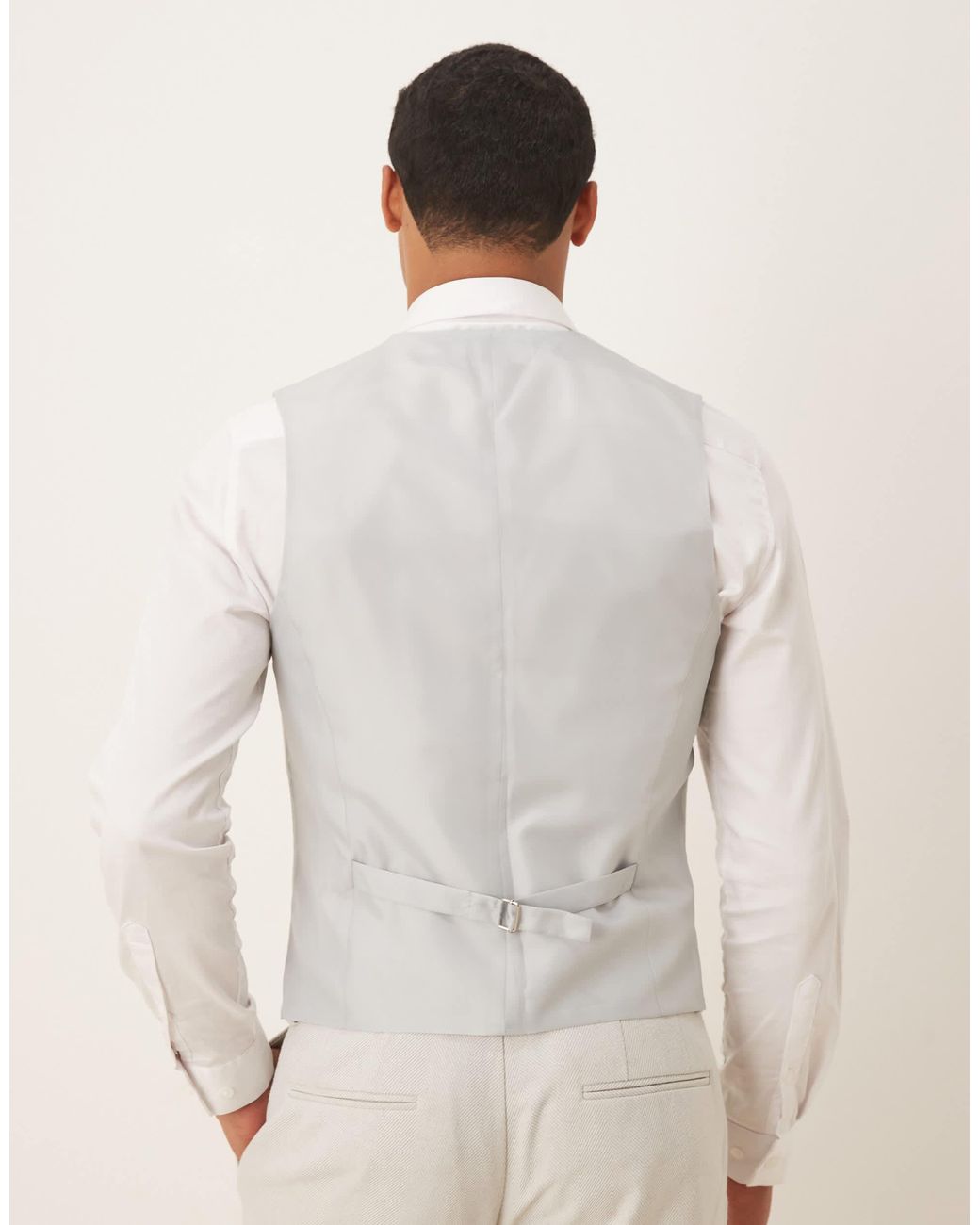 ASOS Wool Mix Skinny Suit Vest in Natural for Men | Lyst