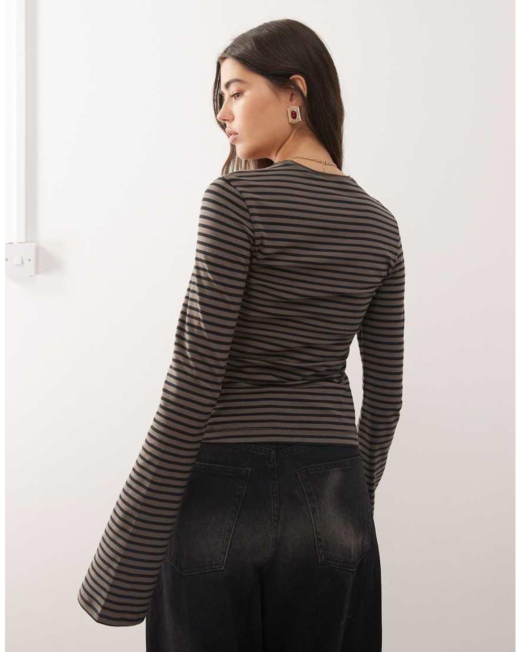 Weekday Flare Long Sleeve Top in Black | Lyst UK