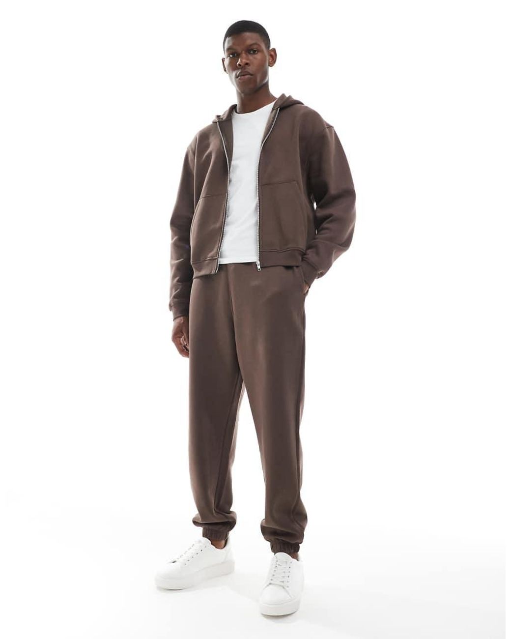 ASOS Essentials Relaxed Trackies in Brown for Men | Lyst UK