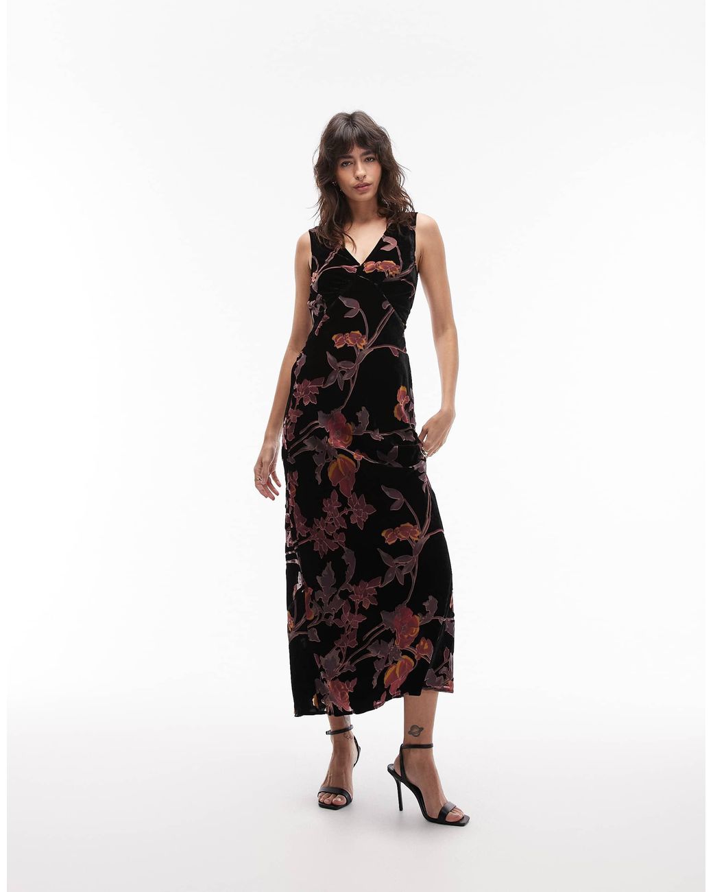 ASOS V Neck Velvet Devoure Maxi Dress in White | Lyst