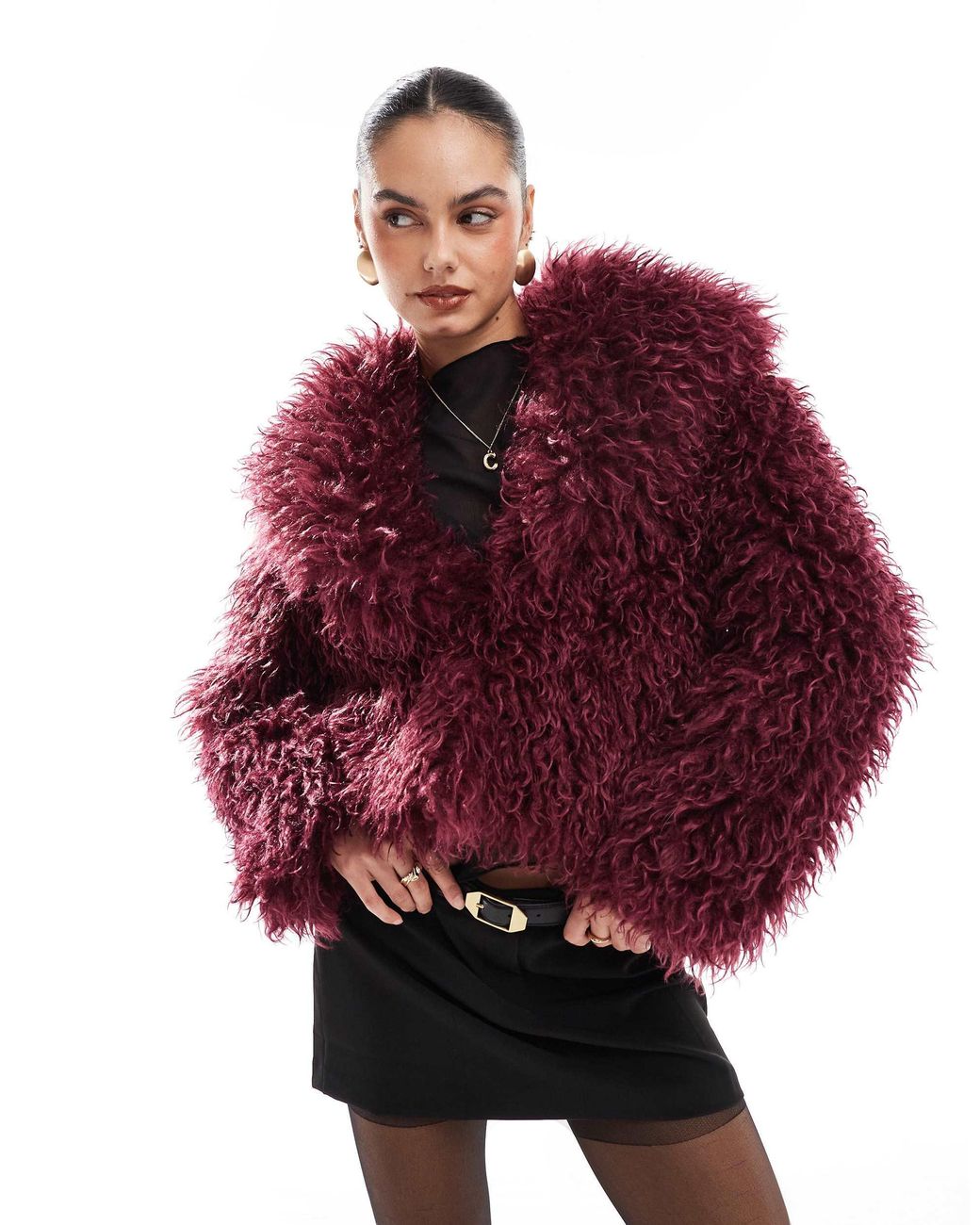 The Frolic X Bella Stovey Exclusive Oversized Collar Mongolian Faux Fur ...