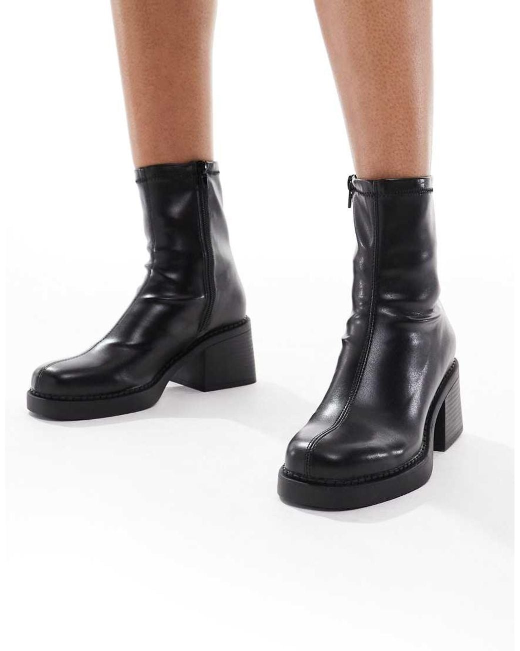 New Look Chunky Sock Boot in Black | Lyst UK