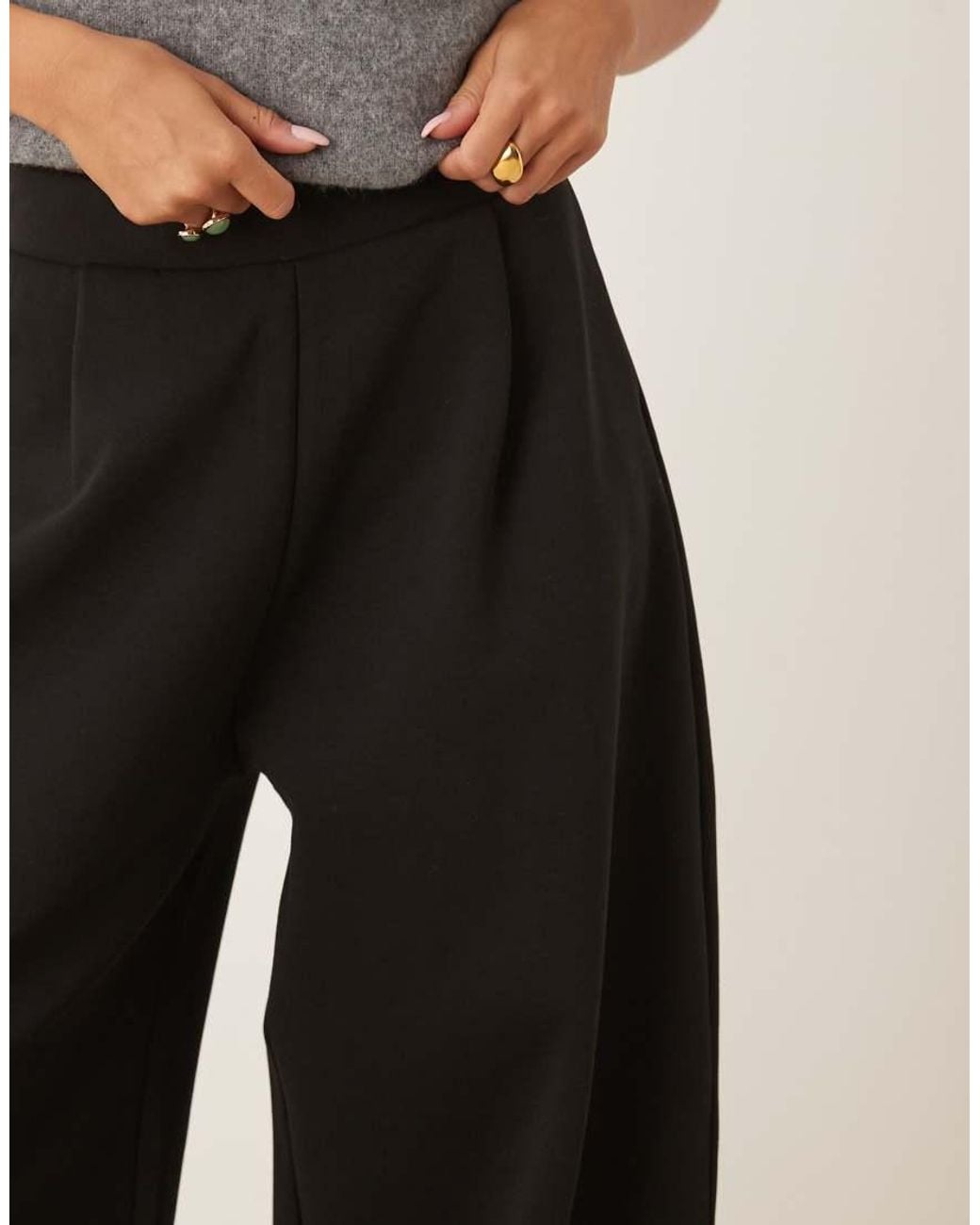 ASOS Horseshoe Barrel Leg Interlock Trousers in Black | Lyst UK