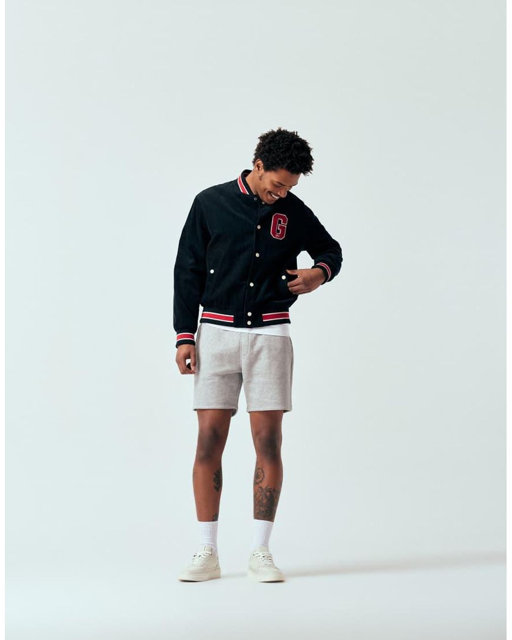 GANT G Logo Cord Varsity Jacket in Black for Men | Lyst UK
