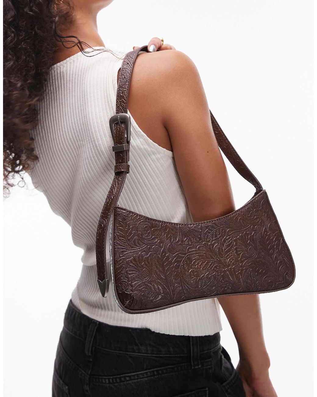 Mango Western Embellished Shoulder Bag in Gray | Lyst