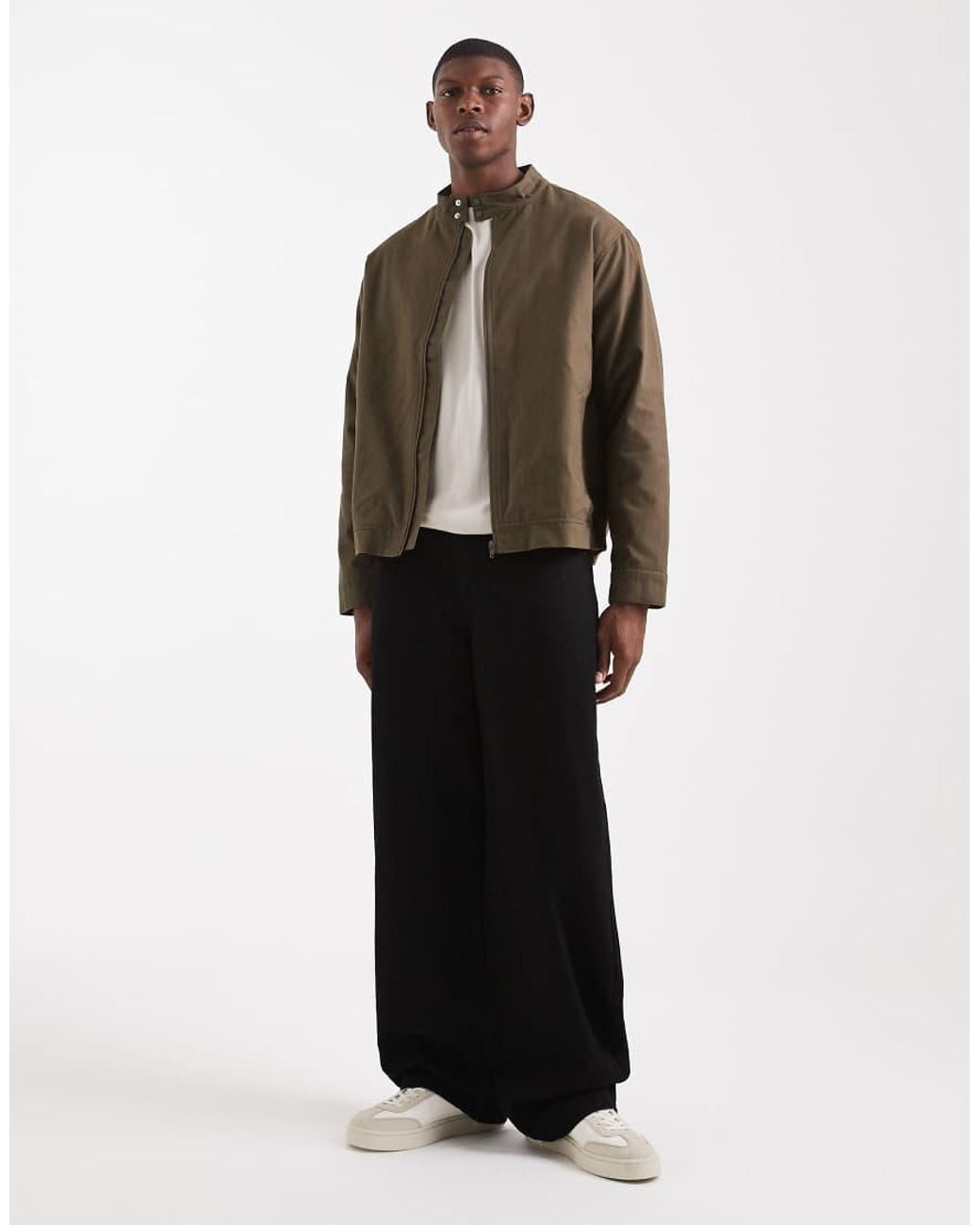 New Look Light Weight Harrington Jacket in Brown for Men | Lyst UK