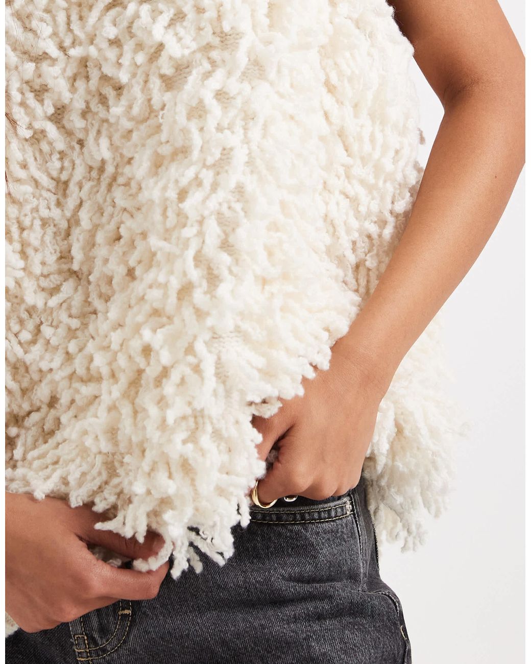 ASOS Looped Tank in Natural | Lyst