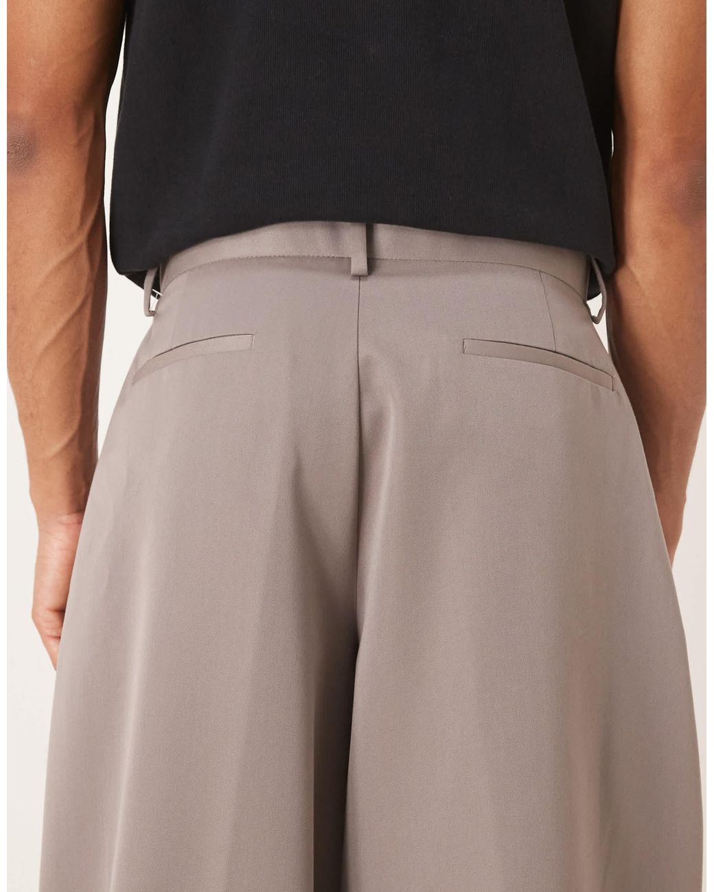 ASOS Pleated Wide Barrel Leg Dress Pants in Brown for Men | Lyst