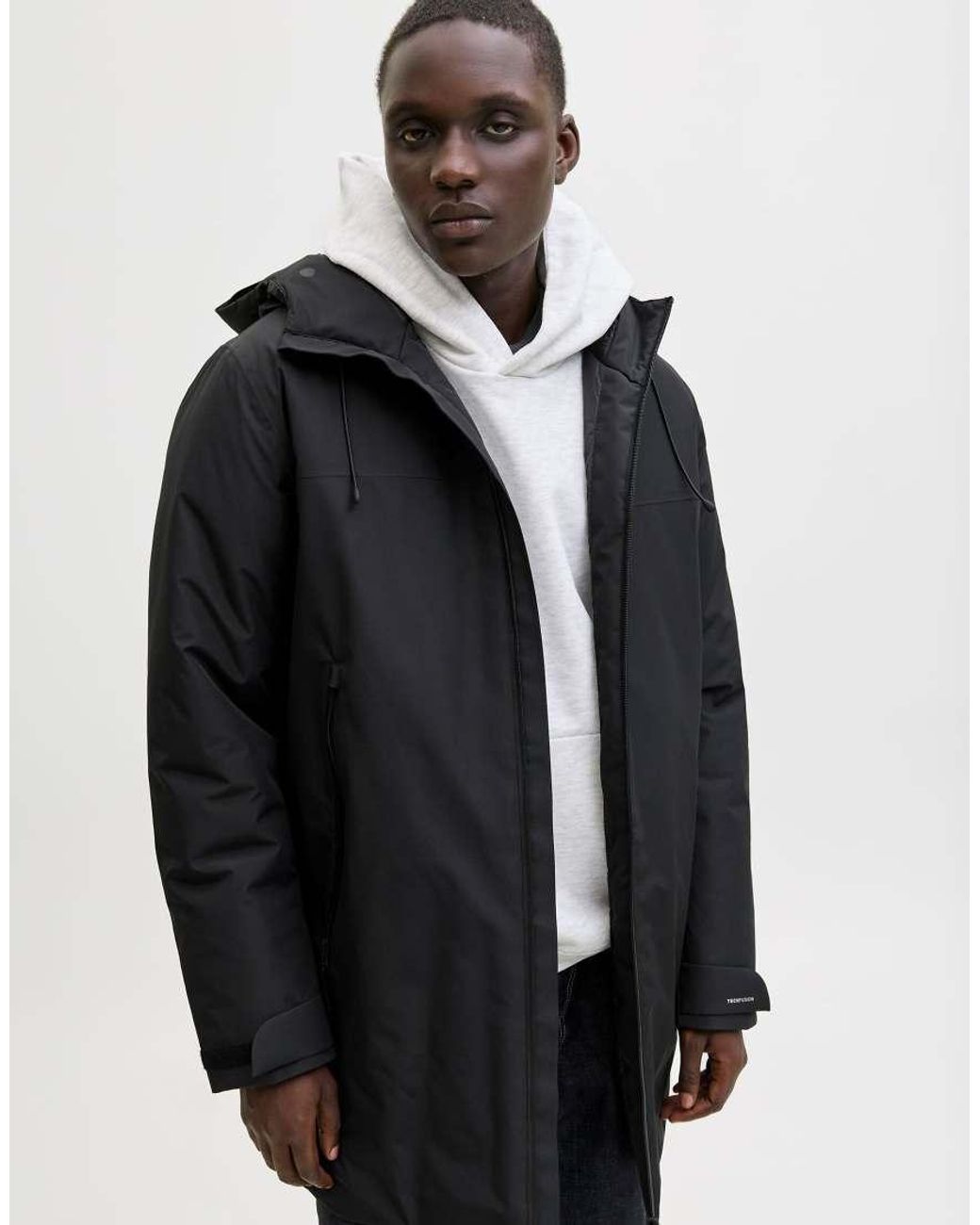Jack & Jones Hooded Parka Jacket in Blue for Men | Lyst UK