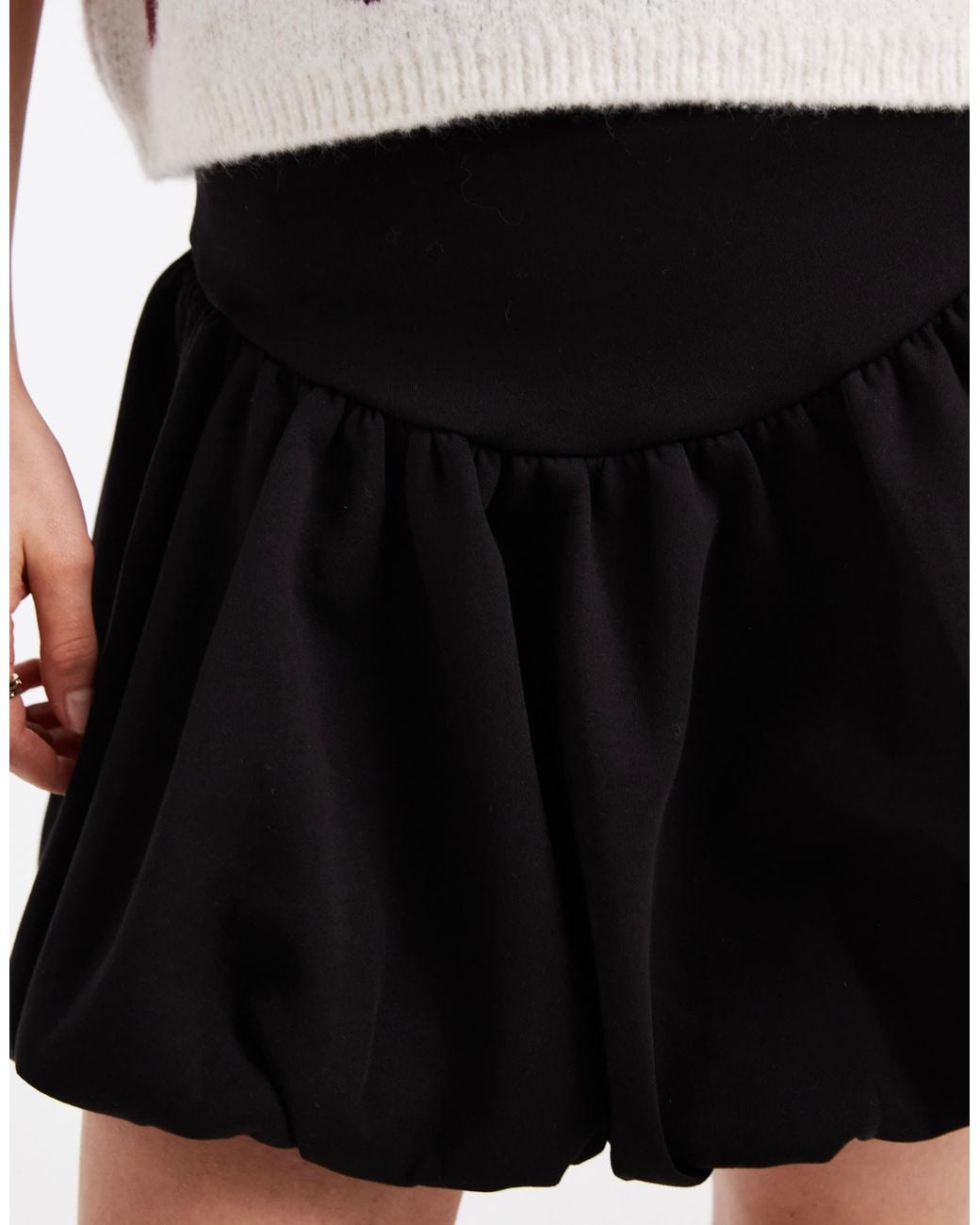 ASOS Interlock Bubble Hem Mini Skirt in White | Lyst