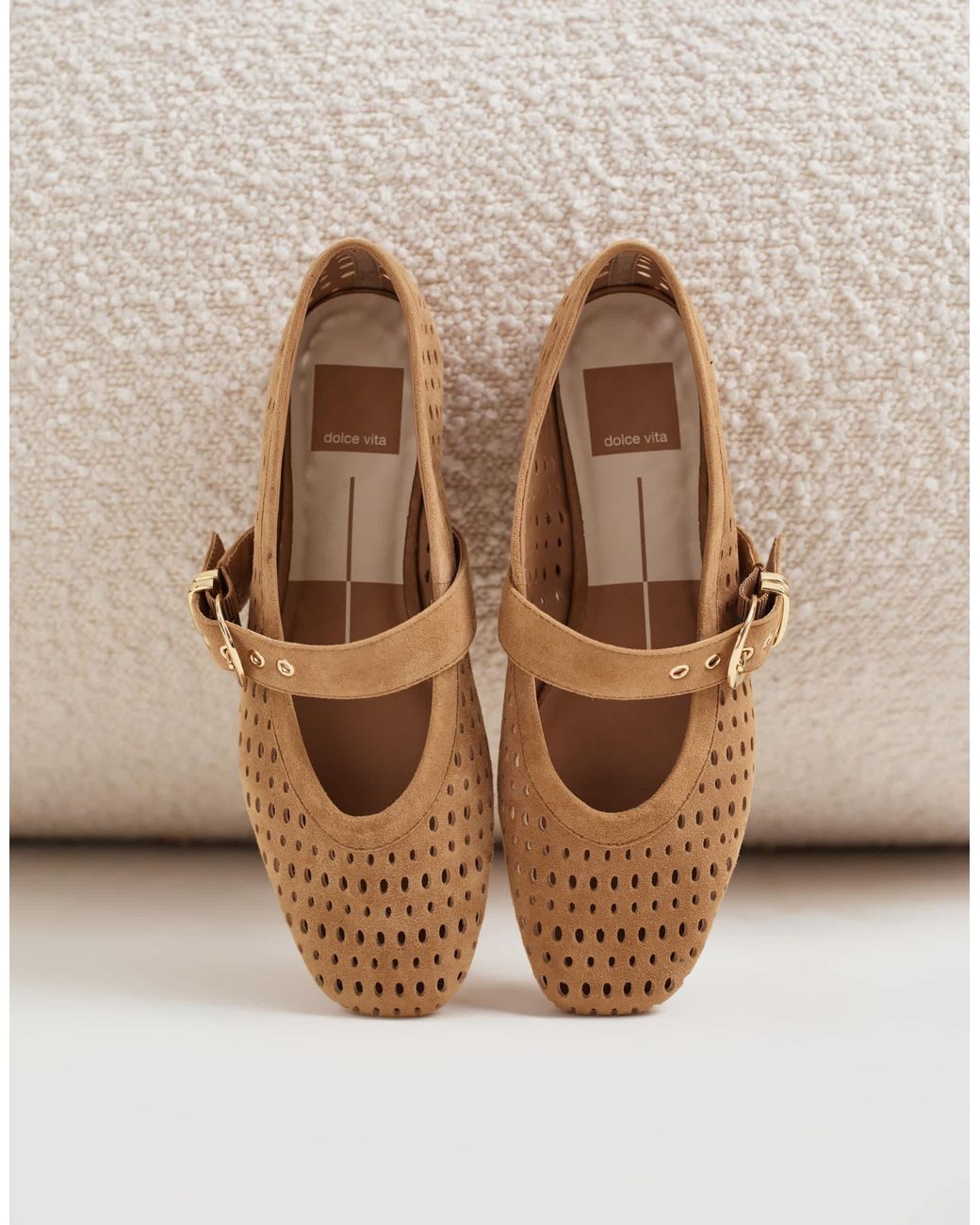 Dolce Vita Mikel Laser Cut Ballet Flats in Natural | Lyst