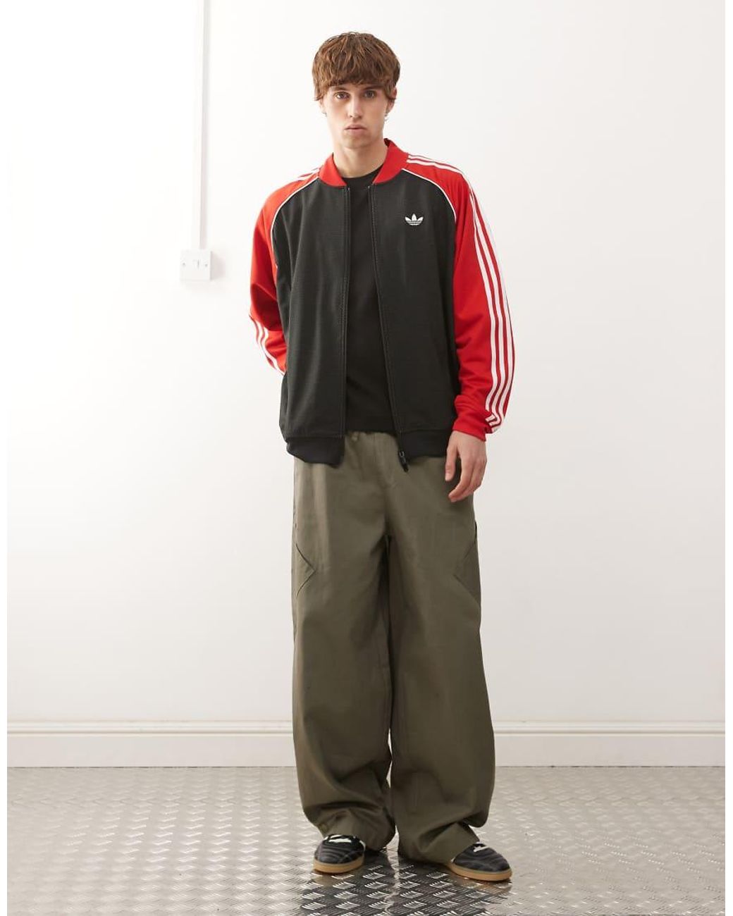 adidas Originals Loose Mesh Track Top in Red for Men | Lyst UK