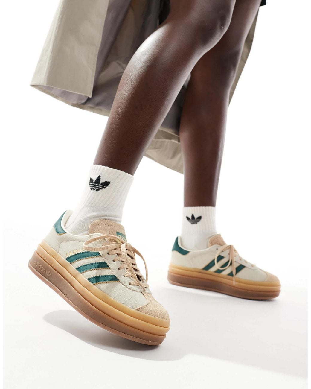 adidas Originals Gazelle Bold Platform Trainers in White | Lyst