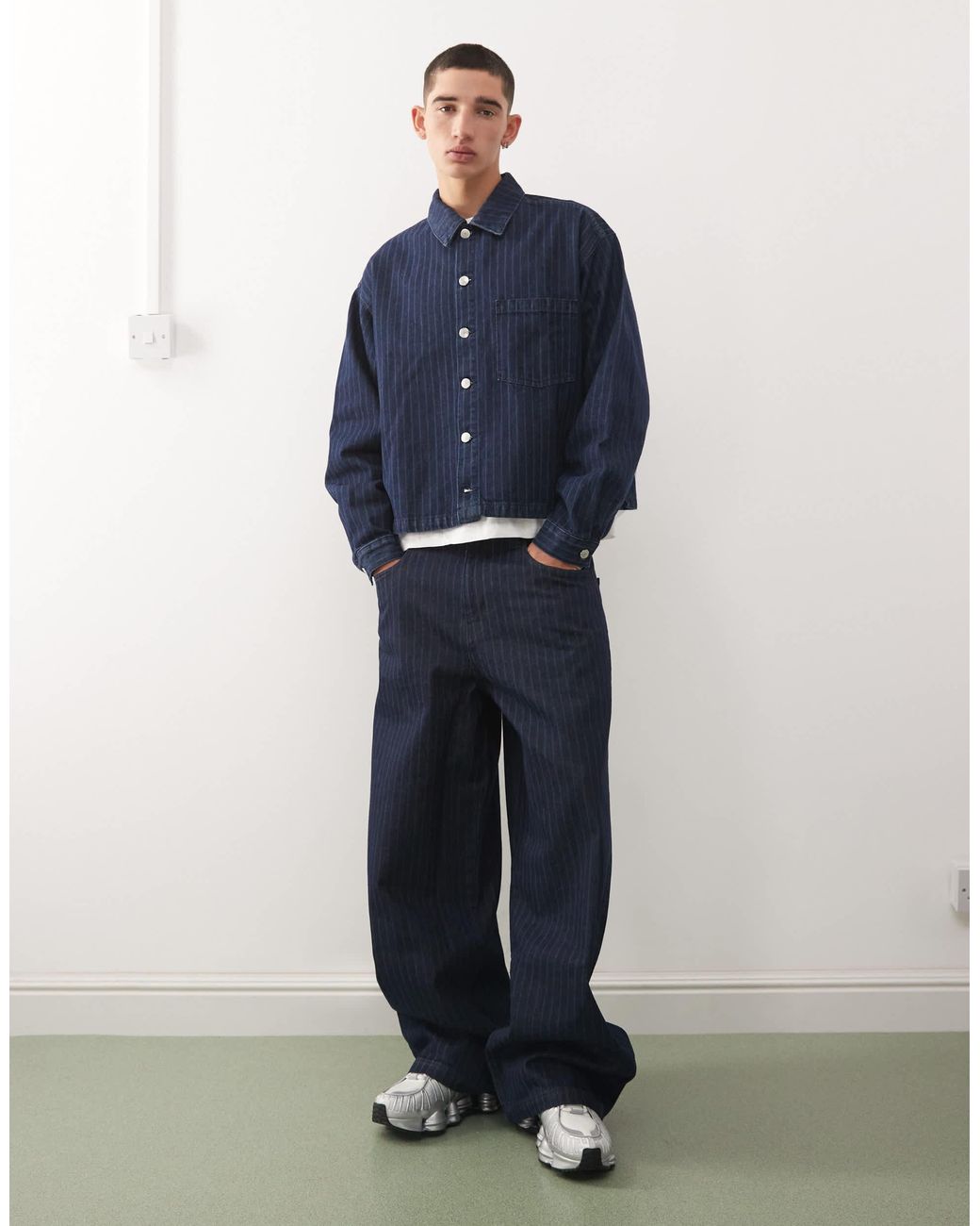Reclaimed Vintage Boxy Denim Jacket in Blue for Men | Lyst