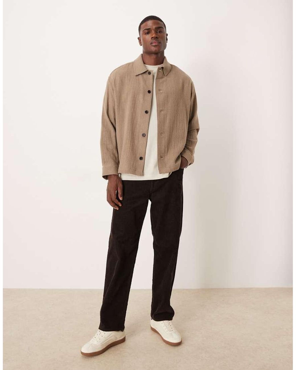 ARKET Wool Over Shirt in Natural for Men | Lyst UK