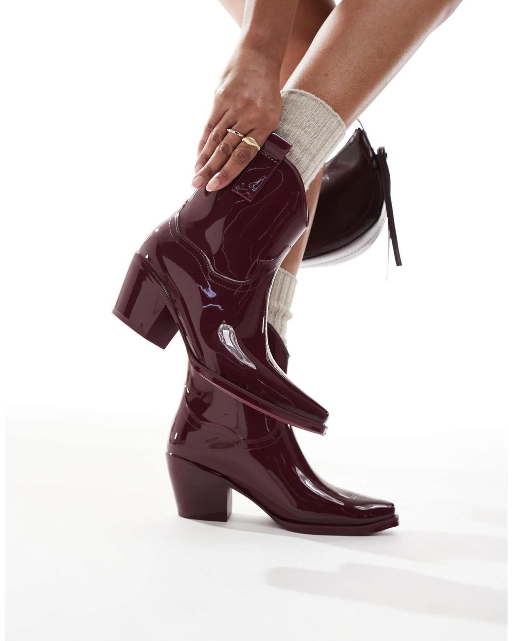 Glamorous Welly Western Boots in Purple | Lyst