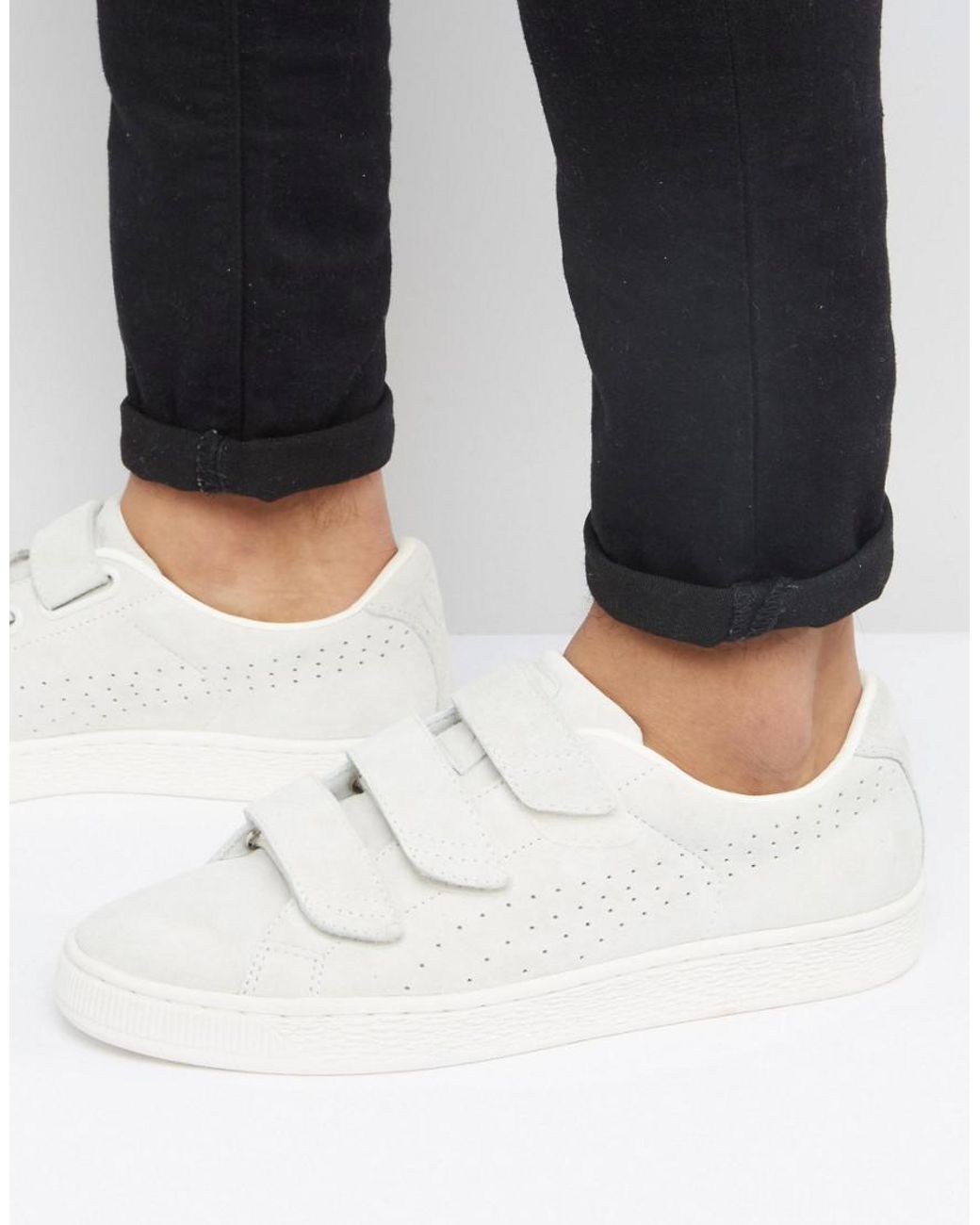 PUMA Basket Velcro Soft Premium Sneakers In White 36318502 for Men Lyst UK