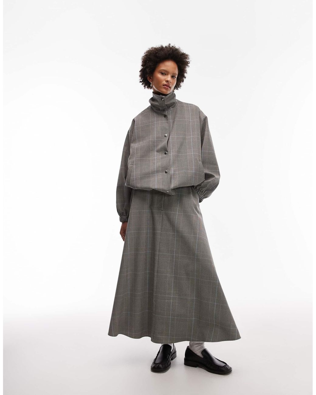 ASOS Tailored Circle Maxi Skirt in Gray | Lyst